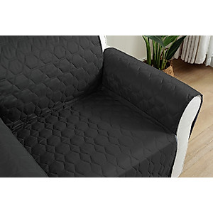 RBSC Home 23 Inch Recliner Cover - 100% Waterproof Slipcovers Anti-slip Small Recliner Slipcovers for Pets,Baby, Dogs,Cats and Kids,Washable Protector(23" black)