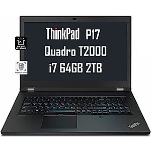 Lenovo Thinkpad P17 17.3" FHD IPS (Intel 6-Core i7-10750H, 64GB RAM, 2TB PCIe SSD, Quadro T2000 4GB Graphics) Mobile Workstation Laptop, Backlit, Thunderbolt, Fingerprint, Windows 10 / 11 Pro