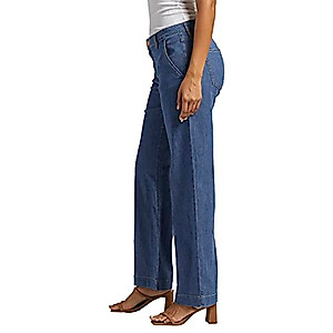 JAG Jeans Women's High Rise Wide Leg Trouser-Legacy, Morocco Blue, 6