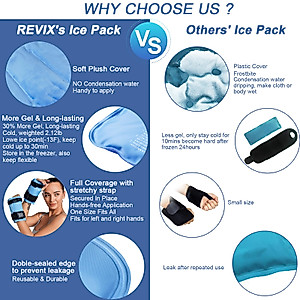 REVIX Wrist Ice Pack Wraps for Carpal Discomfort Soothing (2-Piece Set) Reusable Gel Hand Ice Packs, Cold Pack with Cold Compress, Promote Flexibility and Reduce Fatigue