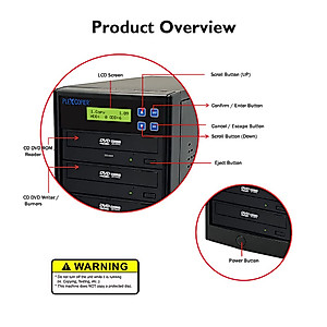 PlexCopier 24X SATA 1 to 5 CD DVD M-Disc Supported Duplicator Writer Copier Tower with Free DVD Video Copy Protection