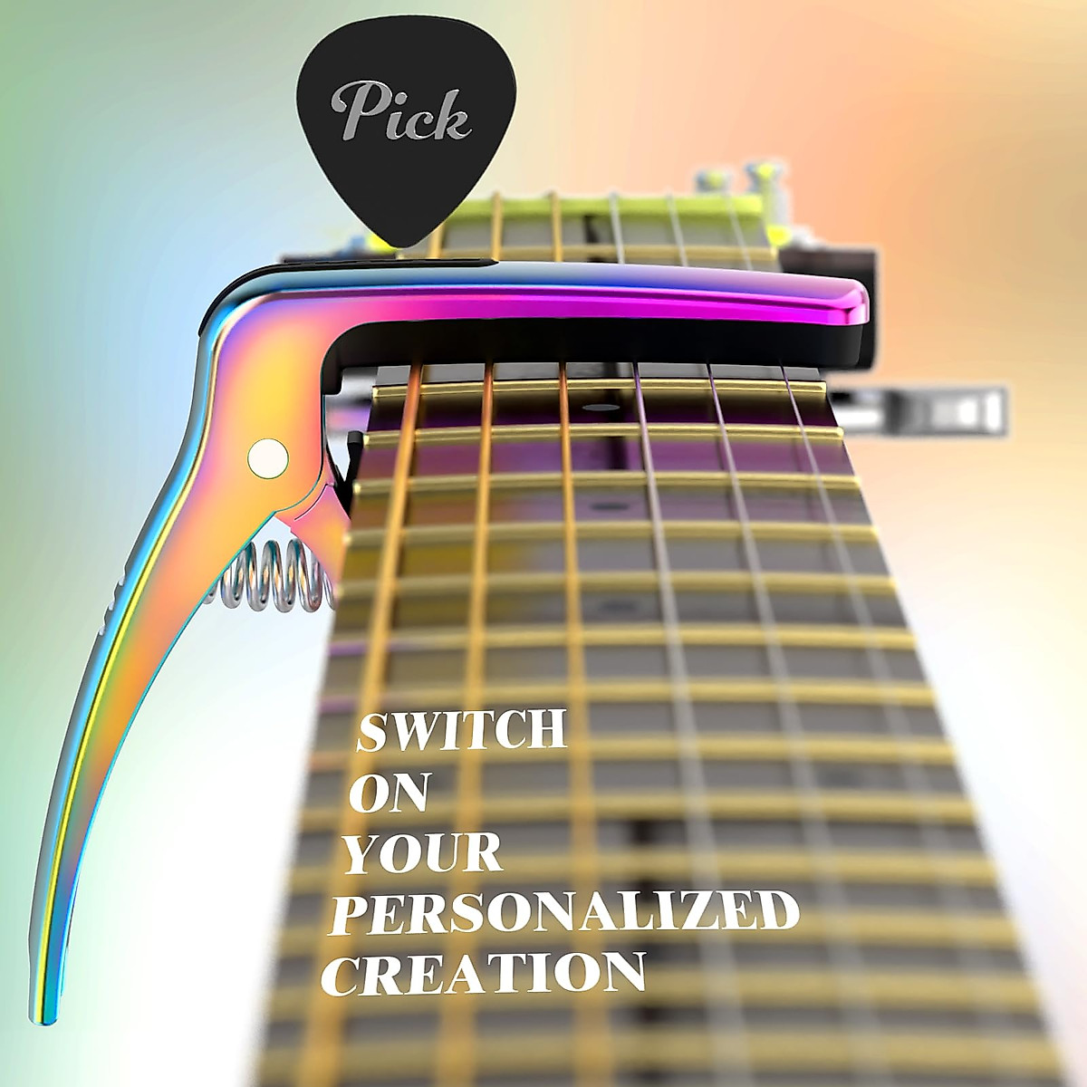 TANMUS 3in1 Guitar Capo for Acoustic and Electric Guitars(with Pick Holder and 4Picks),Guitar Accessories (MC-021)