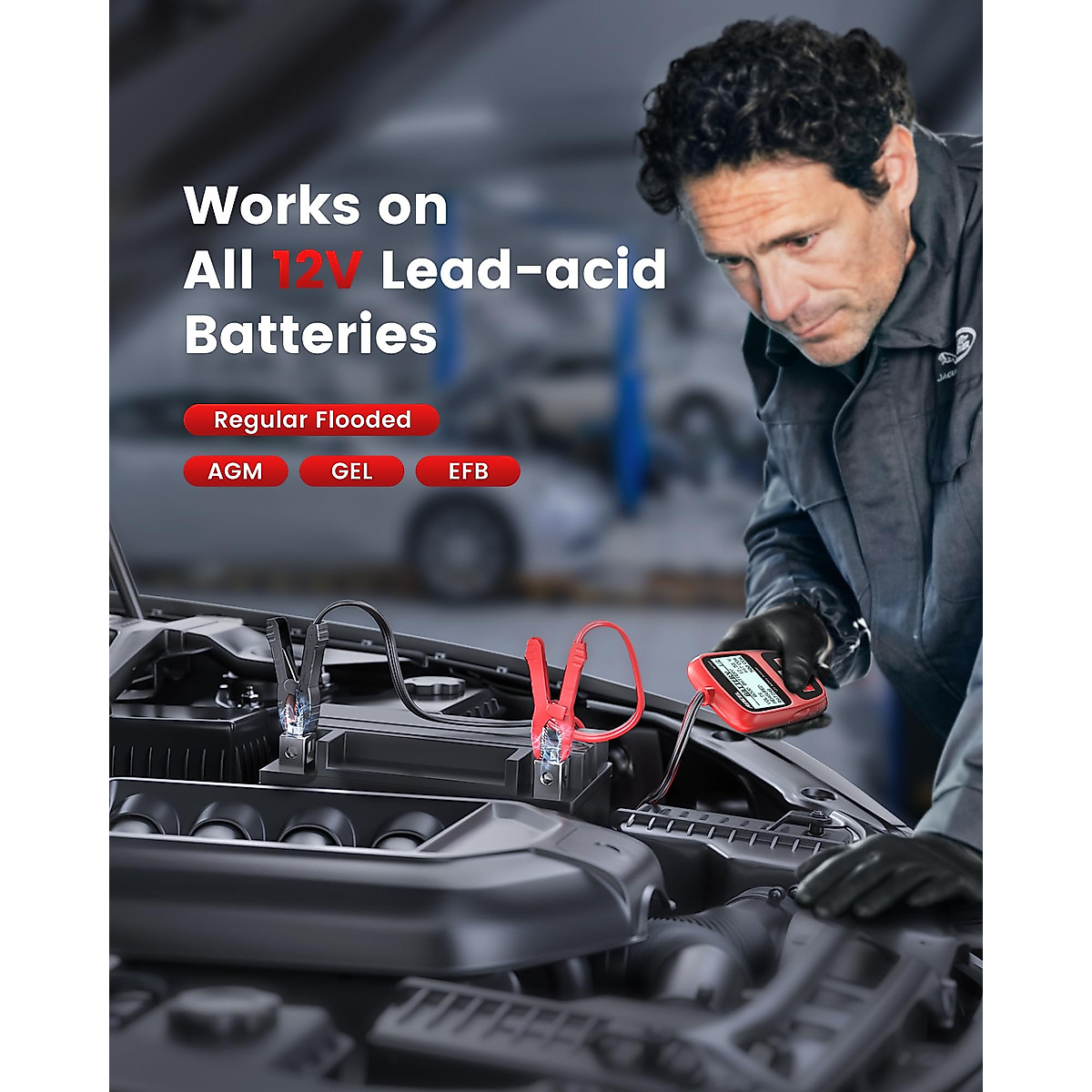 ANCEL BST200 Car Battery Tester 12V 100-1100 CCA Automotive Bad Cell Load Test Tool Digital Analyzer Tester for Car Truck Motorcycle SUV Boat and More