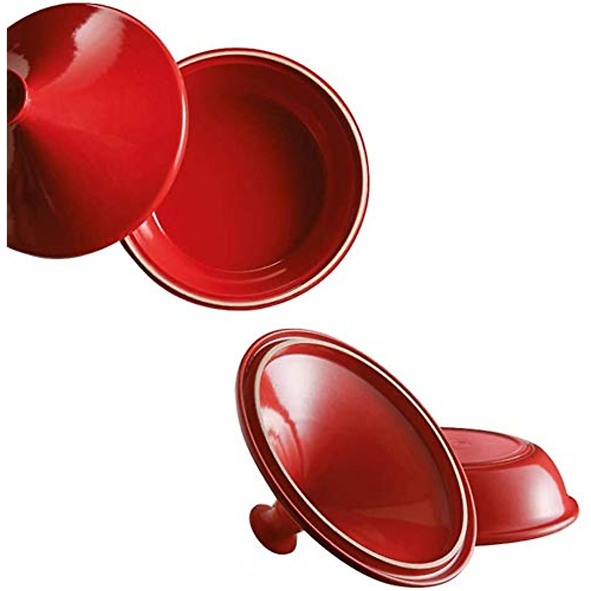 Casserole Dishes with Lids Tagine Cooking Pot with Lid, Medium Simple Cooking Tagine Lead Free (Red)