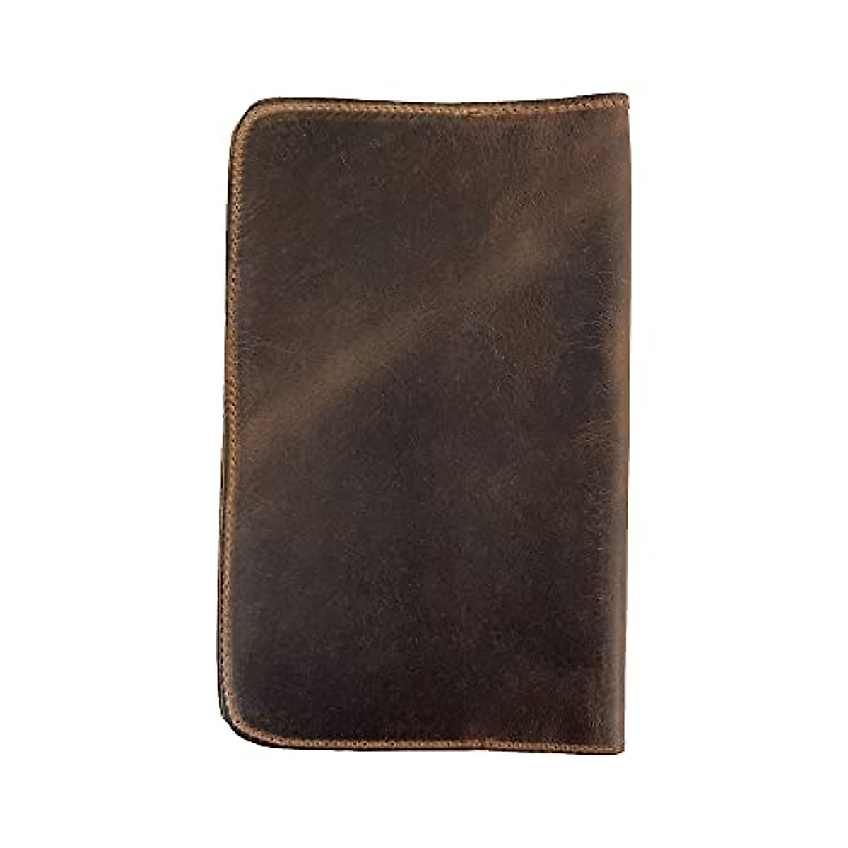 Hide & Drink, Refillable Journal Cover with Strap for Moleskine Cahier, Large Size (5 x 8.25 in.) Notebook, Rustic Protector, Full Grain Leather, Handmade, Bourbon Brown