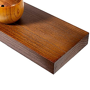 HOMESAURUS Floating Shelves Set of 2 Wall Mounted Shelves for Bedroom Decor, Bathroom Set, Living Room Decor and Kitchen Wall Shelves Decoration - Storage Shelf Rack & Display Shelves Decorations