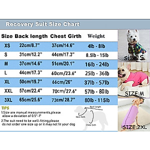 Caslfuca Dog Surgery Recovery Suit - After Spay, Abdominal Wounds Post Surgical Recovery, Anti Licking Breathable Dog Onesies for Small, Medium & Large Pet, Alternative Bandages Cone E-Collar