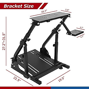 Minneer Foldable Reinforced Steering Racing Wheel Stand Fit for Logitech/Fanatec/Thrustmaster G29/G920/G923/T248/T300/TX Drive Gaming Simulator Cockpit Stable, Not Included,Wheel, Pedals, Handbrake