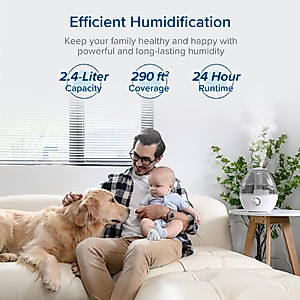 LEVOIT Humidifiers for Bedroom Large Room Home, (6L) & Humidifiers for Bedroom Large Room (2.4L Water Tank), Cool Mist for Home Whole House