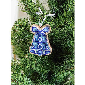 MP Studia Cross Stitch Embroidery Kits for Adults and Beginners Winter - Christmas Tree Toy - Frost Bell 7x5cm/2.76x1.97