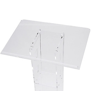 Acrylic Clear Lectern Mobile Acrylic Podium Pulpits Conference Lectern Professional Portable Presentation Podium for Churches,Weddings, Office and School Classrooms (Style C)