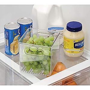 iDesign Kitchen Binz BPA-Free Plastic Deep Stackable Organizer with Handles - 8" x 8" x 6", Clear (Pack of 2)