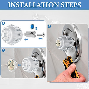RP41661 Shower Handle Kit Replacement for Delta and Peerless Single Handle Tub Faucets, Clear Acrylic Shower Knob with Button, Screw and Connector
