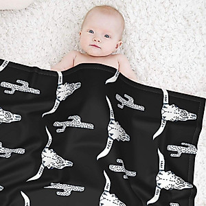 LICIFUF Comfortable Lightweight and Warm Baby Blankets Baby Blanket for Girls Or Boys Breathable Nursery Swadding Blanket for Better Care 30 X 40 Inch-Longhorn Cattle Cow Texas Skull Cactus