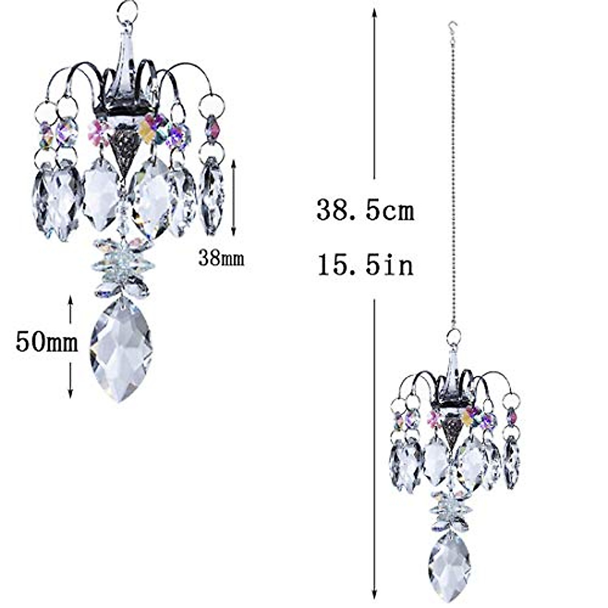 H&D HYALINE & DORA Crystals Horse Eye Prisms Suncatcher Hanging Ornament Rainbow Maker Hanger for Home,Garden Decoration