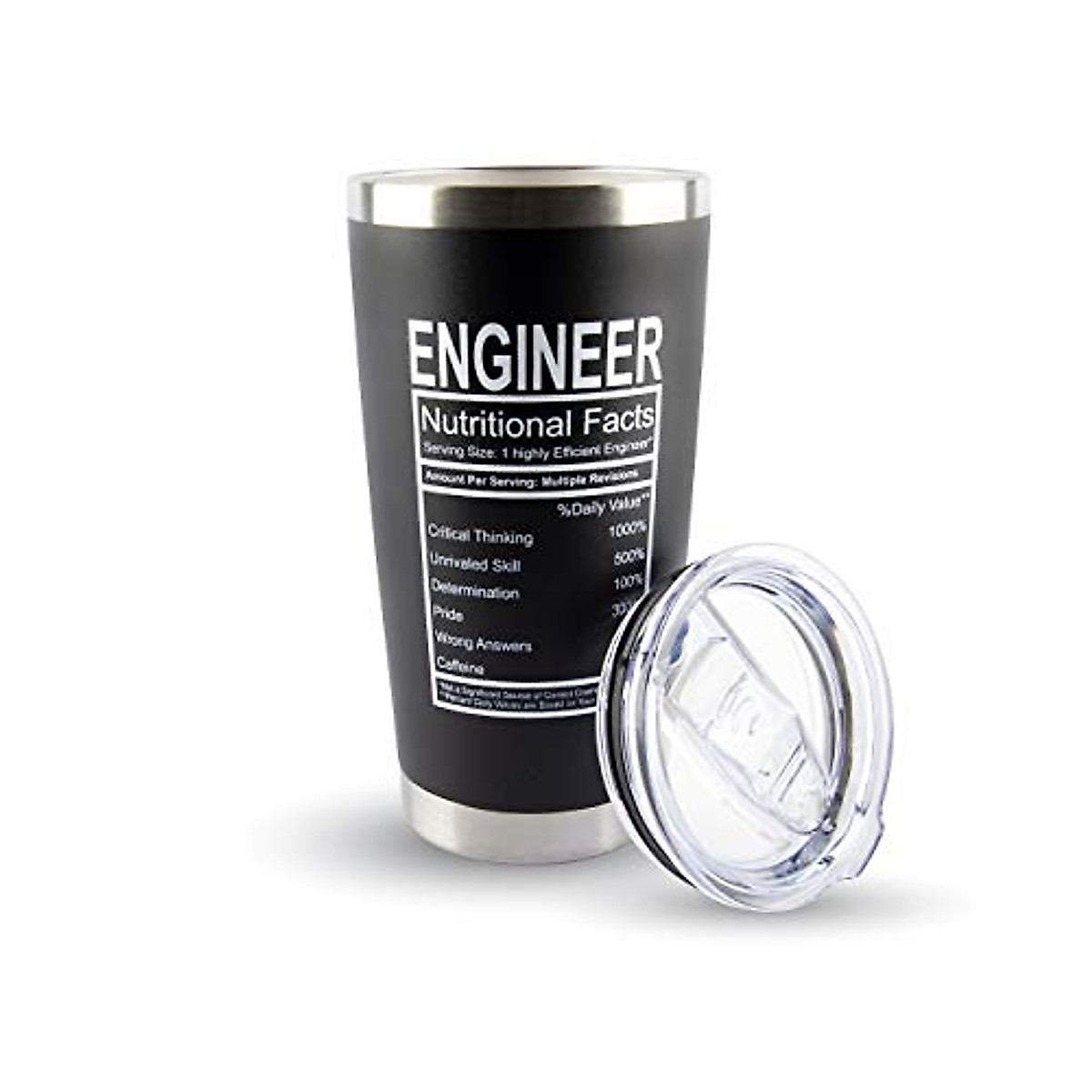 KLUBI Engineer Gifts - Large Travel Coffee Tumbler Mug 20oz - Funny Gift Idea for Mechanical, Electrical, Civil, Men, Women, Science, Nerd, Computer Programmer, Major, Grad