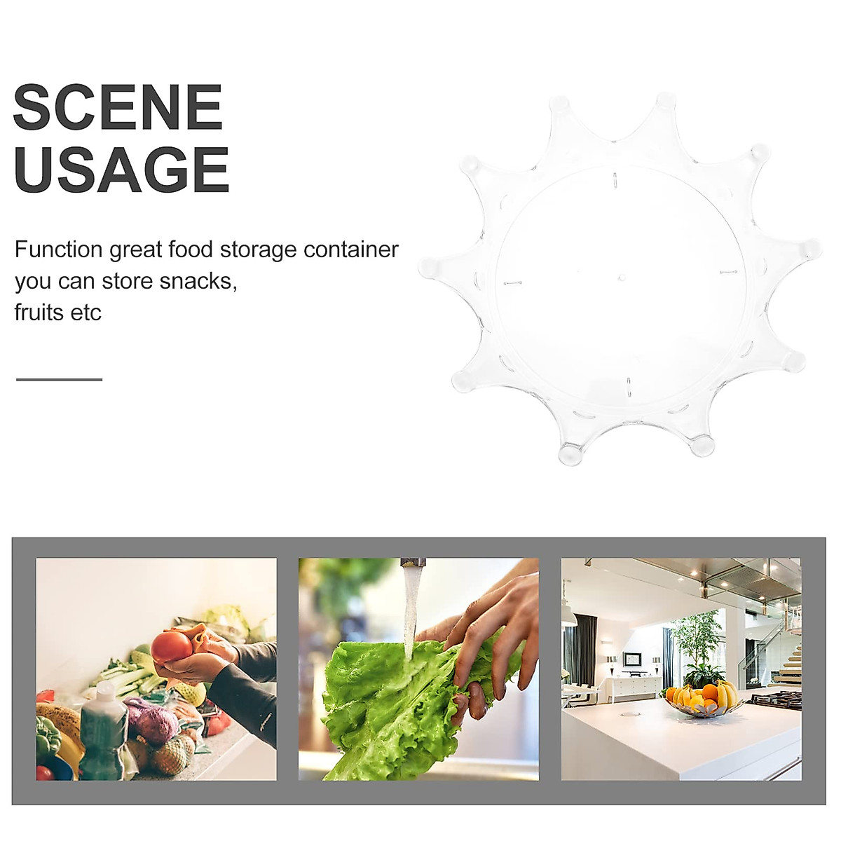 Hemoton Appetizer Plates Fruit Plate Food Serving Plate Plastic Shaped Nut Tray Snack Tray Dessert Appetizer Platter Tray Dish Bowl Candy Basket Sundries Organizer Transparent Salad Plates