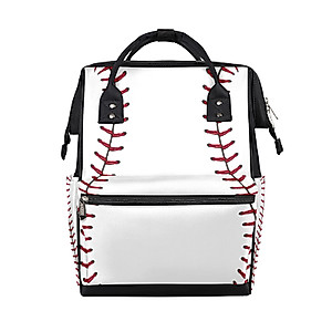 Diaper Bag Baseball Backpack, Large Capacity Baby Bag Maternity Backpack Nappy Bags, Multifunction Waterproof Diaper Bags Casual Travel Daypack for Mom Dad