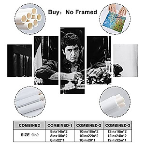 Scarface Movie Poster Al Pacino Tony Montana Canvas Poster Wall Art Decor Print Picture Paintings for Living Room Bedroom Decoration 12"x16"x2pcs,12"x24"x2pcs,12"x32"x1pcsUnframe-style