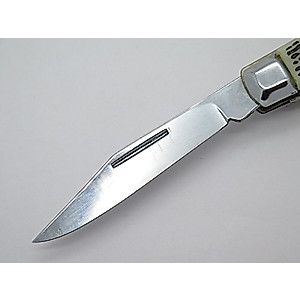 Artist Unknown Vintage Old Stock 1980s Made In China Snake Skin Stockman Folding Pocket Whittler Knife