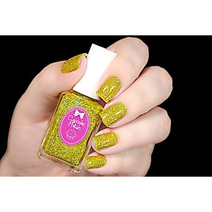 Princess Lolly - yellow glitter holographic nail polish by Cupcake Polish