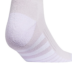 adidas Women's Cushioned Quarter Socks (3-Pair) with Arch Compression, Silver Dawn Grey/White/Wonder Blue, Medium