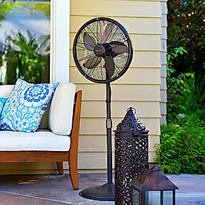 NewAir Outdoor Patio Misting Fan | 2-in-1 Outdoor Deck & Mister Fan | 5 Gentle Mist Nozzles | Outside Cooling Fan With 600 Square Foot Effective Range | Steel Construction