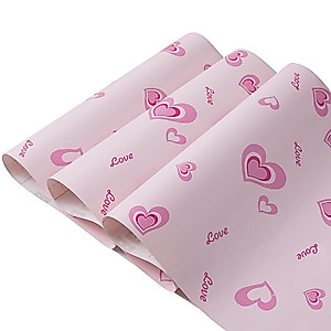 HOYOYO Self-Adhesive Shelf Liners Paper, Removable Self Adhesive Shelf Liner Dresser Drawer Wall Stickers Home Decoration, Pink Heart 17.8 x 78 Inches