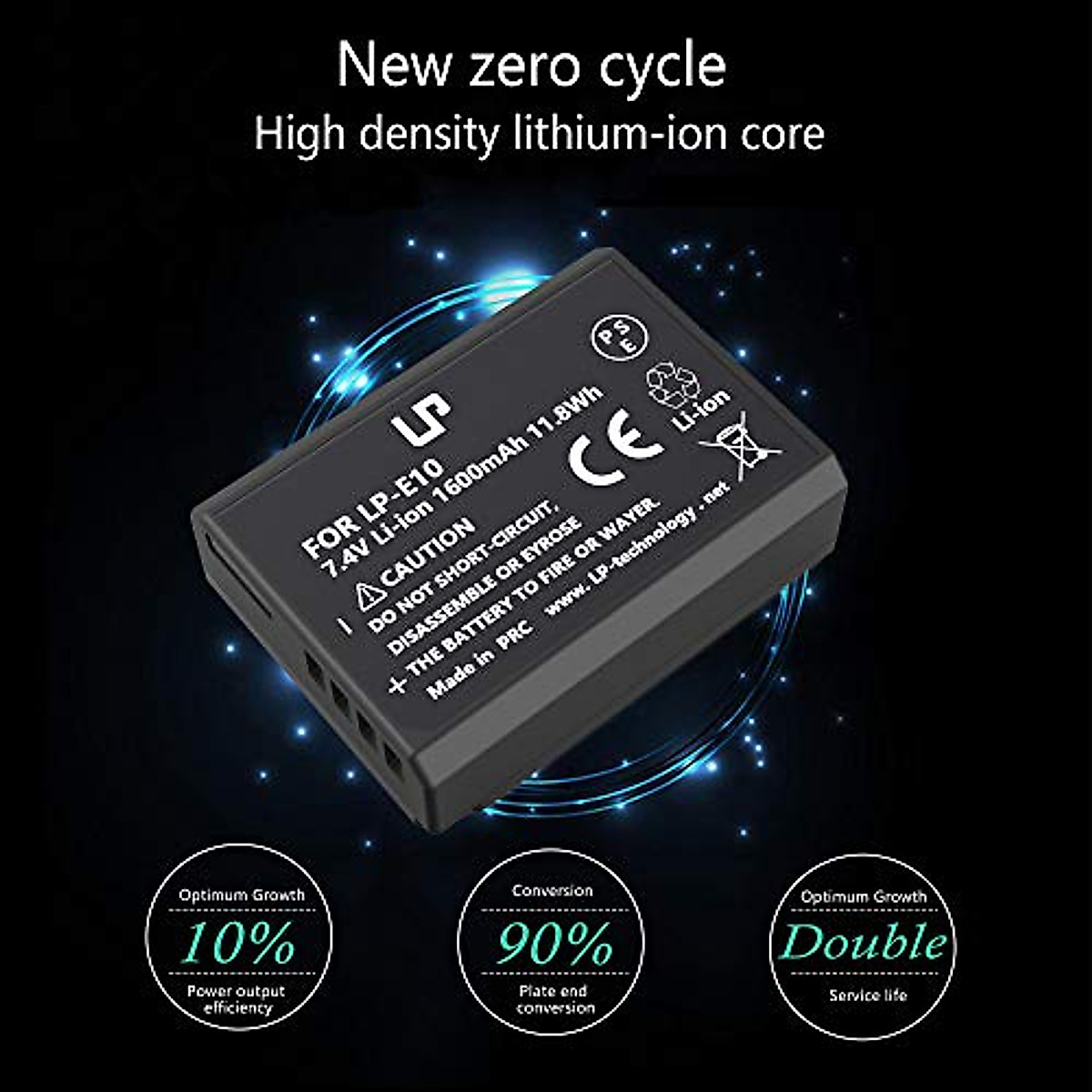 LP-E10 Battery Charger Pack, LP 1-Pack Battery & Charger, Compatible with Canon EOS Rebel T3, T5, T6, T7, T100, 1100D, 1200D, 1300D,1500D,2000D,3000D, 4000D Kiss X50, X70 (Not for T3i T5i T6i T6s T7i)