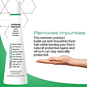 TRI Design Hair Care Clarifying Shampoo - Liquid Shampoo for Hair Deep Cleansing - Build Up & Impurities - Perfect Hair Care Products & Everyday Shampoo - 10.5 fl. oz.