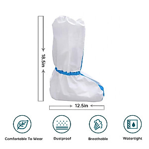 zfyoung 5 Pairs Disposable Boot and Shoe Covers,non-slip waterproof，Suitable for indoor and outdoor, catering, sanitation, disinfection protection, community protection