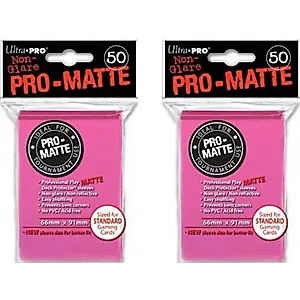 Ultra Pro 100 Bright Pink Pro-Matte Deck Protectors Sleeves Standard MTG Colors