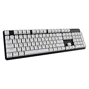 TECWARE PBT Keycaps, Double-Shot PBT Keycap Set, for Mechanical Keyboards, Full 112 Keys Set, OEM Profile, English (US, ANSI) (White)
