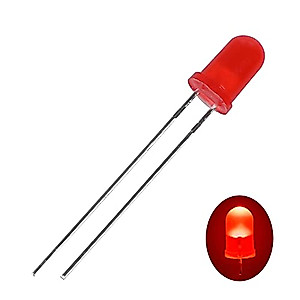Brilinker 50 Pcs 5mm LED Light Emitting Diodes Bulb LED Lamp- Clear and Transparent DC 6V-13V 20mA with Resistance- DIY Science Project Electronics Components Lighting Kit (Red)