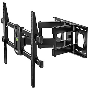 USX MOUNT Full Motion TV Wall Mount for 42"-80" TVs, Swivel and Tilt TV Mount , Wall Mount TV Bracket with Articulating 6 Arms, Max VESA 600x400mm, 110 lbs, 16" Wood Studs with Wall Drilling Template