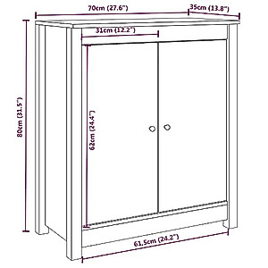 TIFITGO Asomie Sideboard Black 27.6"x13.8"x31.5" Solid Wood Pine Home Furniture Cabinets Fashion Kitchen Indoor Storage Buffets Sideboards Storage Cabinet US Stock Fast Shipment Black
