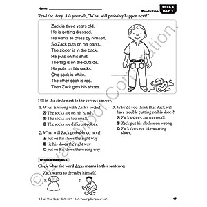 Evan-Moor Daily Reading Comprehension, Grade 1 - Homeschooling & Classroom Resource Workbook, Reproducible Worksheets, Teaching Edition, Fiction and Nonfiction, Lesson Plans, Test Prep