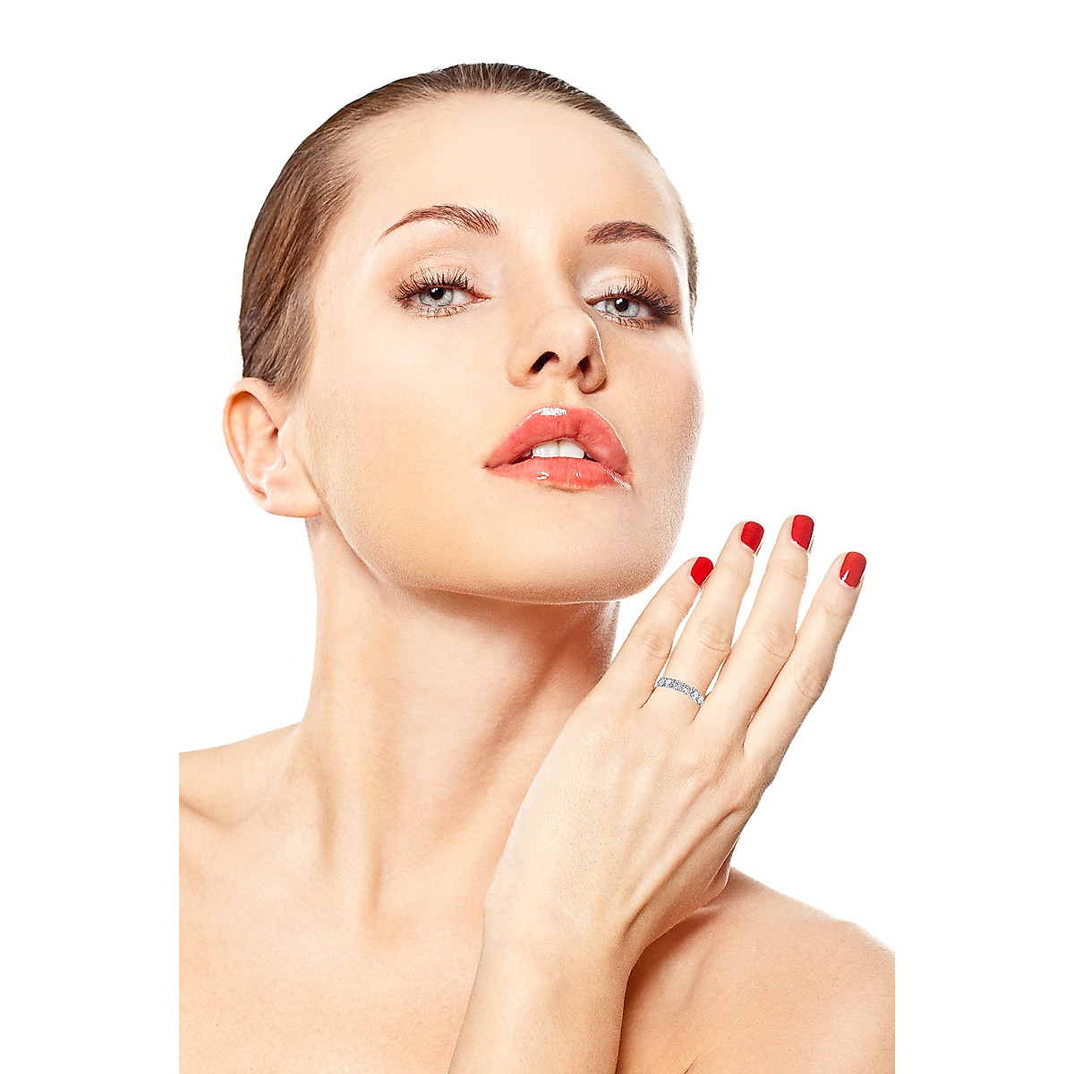 NYC Sterling 3.50mm Sterling Silver 925 Cubic Zirconia Cz Eternity Engagement Wedding Band Ring (9)