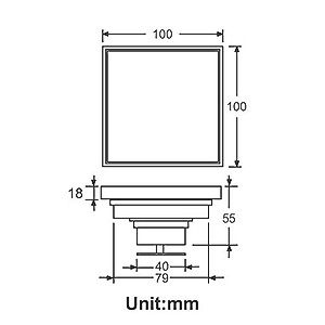 Antique Brass Body Square Floor Drain Hair Catcher Tile Insert Non Slip Shower Drain Cover Embedded for Bathroom Home Hotel Toilet,Removable Flat Cover (Gold)