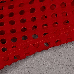 Men Boxer Briefs Round Hole Hollow Stretch Pouch Breathable Quick-Dry Sexy Underwear Mid Waist Fashion Trunks Underpants Red