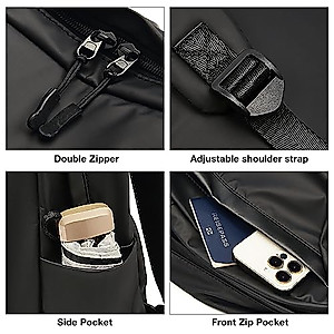 LAORENTOU Men's Laptop Backpack Canvas Backpack for Men Women Travel Backpack Bookbag Lightweight (02 Black)