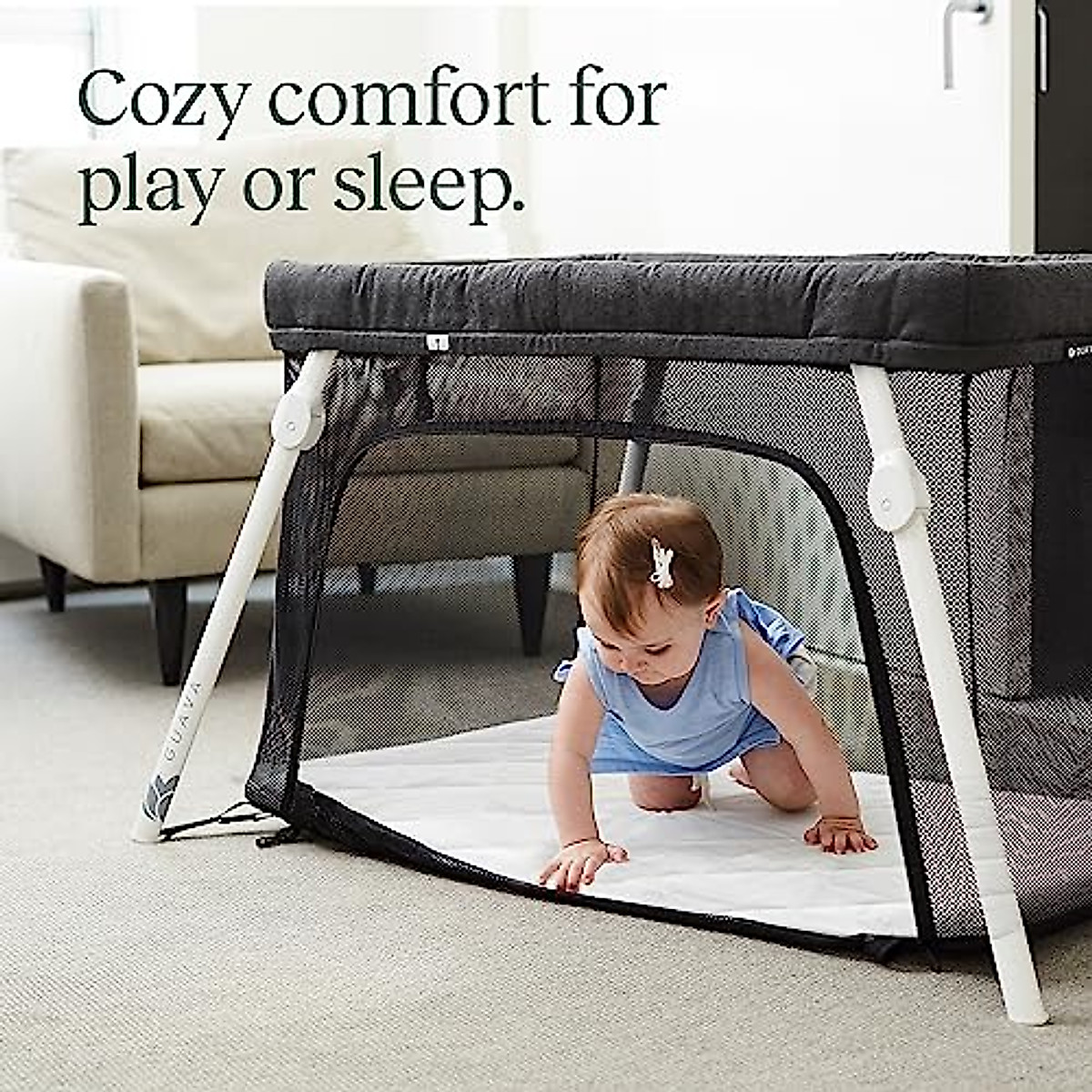 Guava Lotus Travel Crib Sheet | Plush Quilted Fitted Sheet with Manufacturer-Approved Fit | Soft and Breathable Crib Sheet for Your Baby's Comfort | Unisex Sheet for Infants and Toddlers