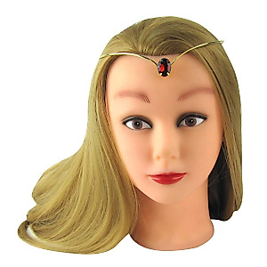 Treasure Gurus Ruby Royal Crown Princess Tiara Jeweled Wedding Party Headband Gold