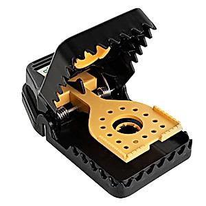 Restaurantware-Pest Tek 6 x 3.1 x 2.7 Inch T-Rex Traps, 6 Durable Commercial Mice Traps - Interlocking Teeth, Sensitive Trigger Pedal, Black ABS Mouse Traps, Removable Bait Cap, Reusable