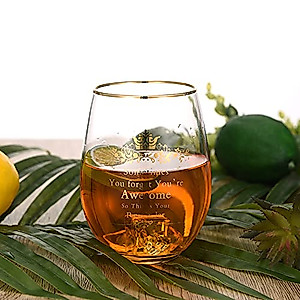 MOMRNTAIL Thank You Gifts, Funny Inspirational Birthday Christmas Gifts for Women 15 Ounce Wine Glasses Water Tumbler Juice Cup Gifts Sometimes You Forget You’re Awesome So This Is Your Reminder