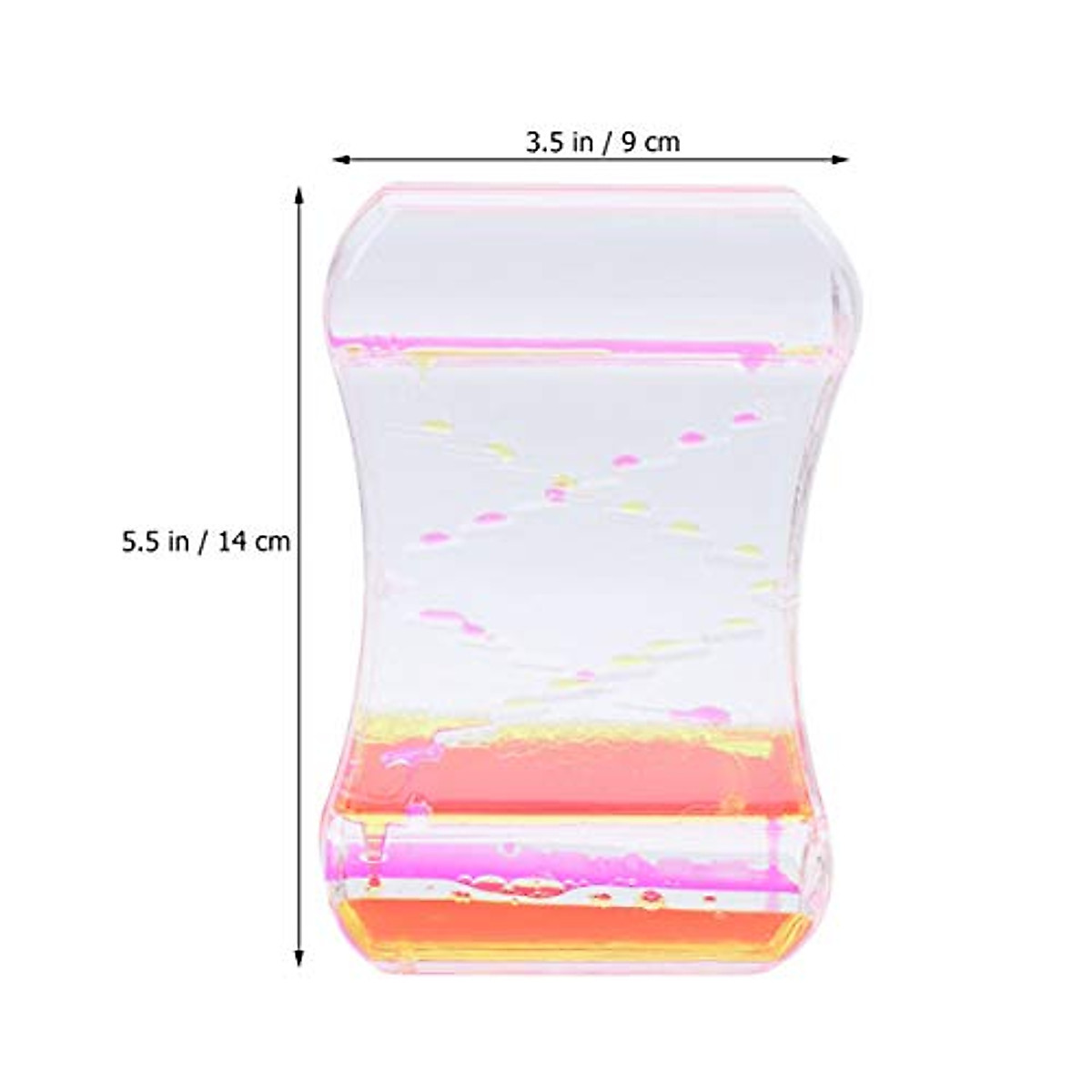 FARUTA Oil Hourglass Liquid Motion Bubbler Timer Double Color Hourglass Pressure Release Toy Desktop Ornament for Christmas Birthday Gift (Color : Pink+Yellow)