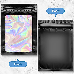 200 Piece Reliable Foil Bags Resealable Foil Zipper Lock Bags with Clear Window Black Foil Packaging Pouch for Food Storage Sample Beans Supplies (3 x 4.7 Inch)