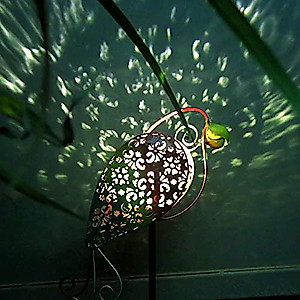 esgarden Garden Solar Light Outdoor Crackle Glass Decorative Pathway Lights Path Landscape Waterproof Decor Outside Backyard Yard Patio Decorations Porch Walkway Driveway Courtyard 1 Pc (Parrot)