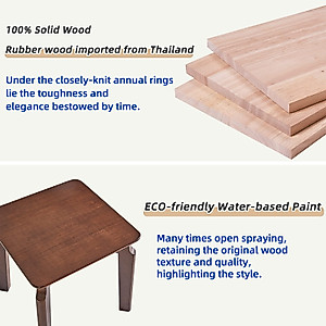 Aibiju Foot Stool 10inch, Mini Table Desktop Shelf, Wood Riser for Kitchen, Milking Stand, Toddler Step Stool, Small Short Stool, Holds up to 300lbs, Walnut Color SD-1002