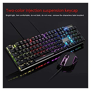 RGB Gaming Keyboard and Backlit Mouse Combo USB Wired Backlit Keyboard LED Gaming Keyboard Mouse Set for Laptop PC Computer Game and Work